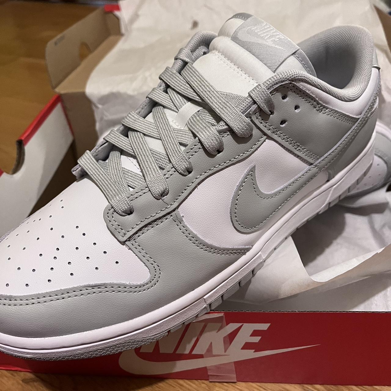 Nike Dunks Grey and White Mens Size 9 - New, was... - Depop