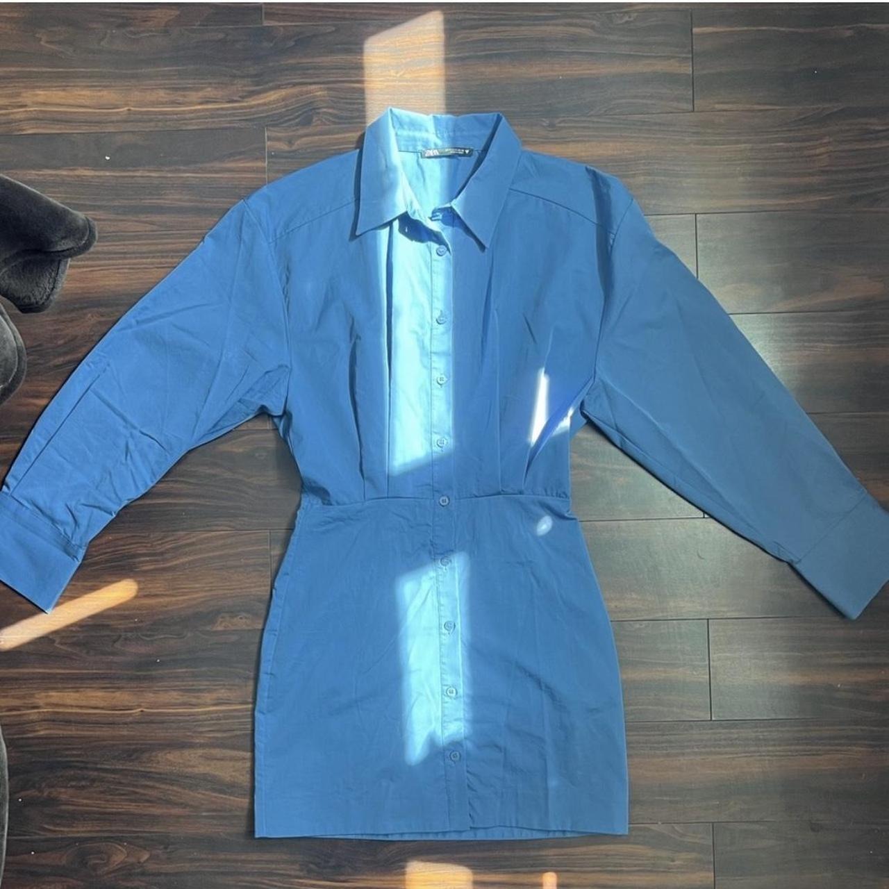 Zara Collard Button Down Shirt Dress - Depop
