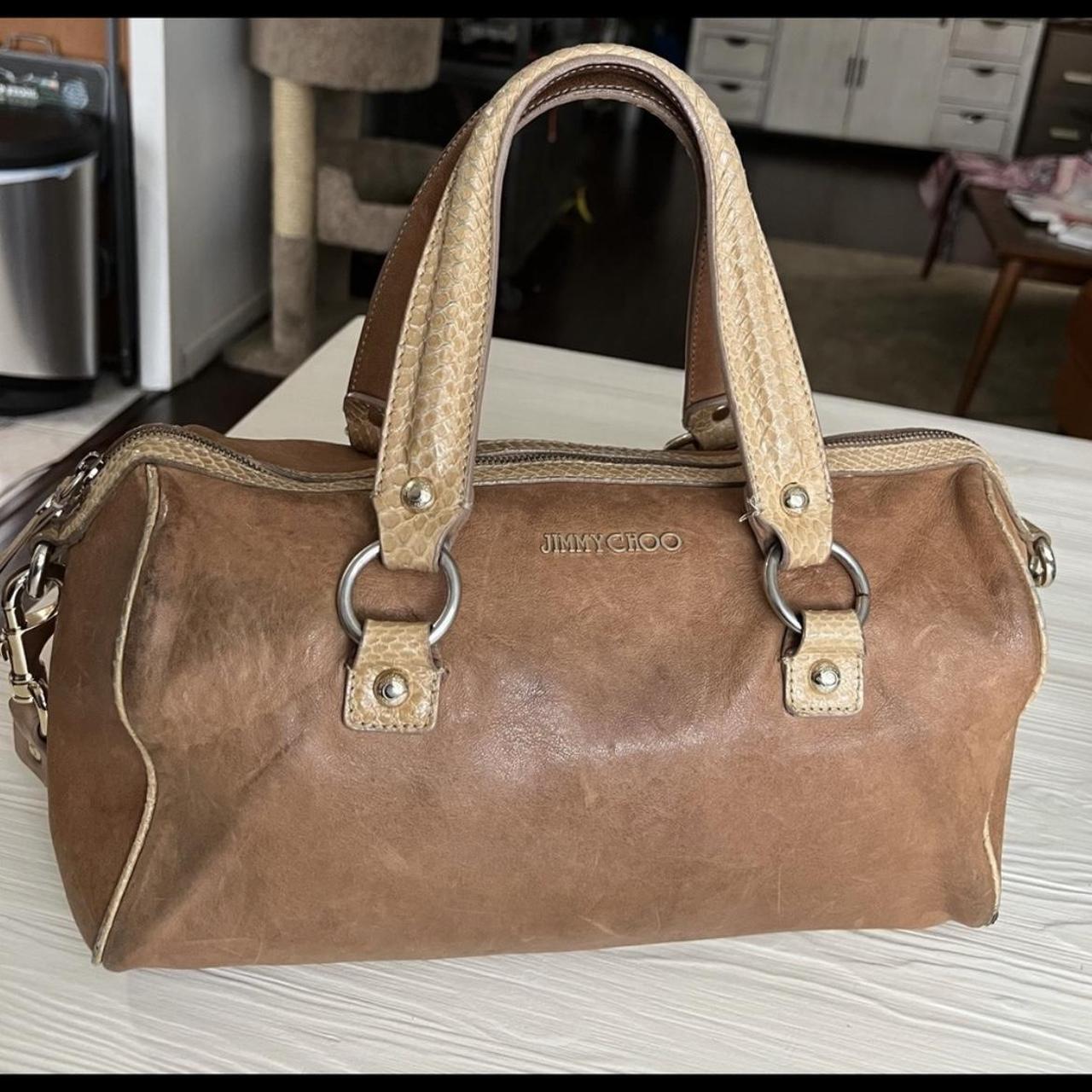 Jimmy Choo Brown Leather Crossbody Bag Used/Vintage - Depop