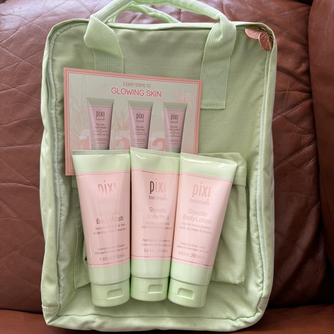 PIXI backpack & body care trio // brand new, never... - Depop