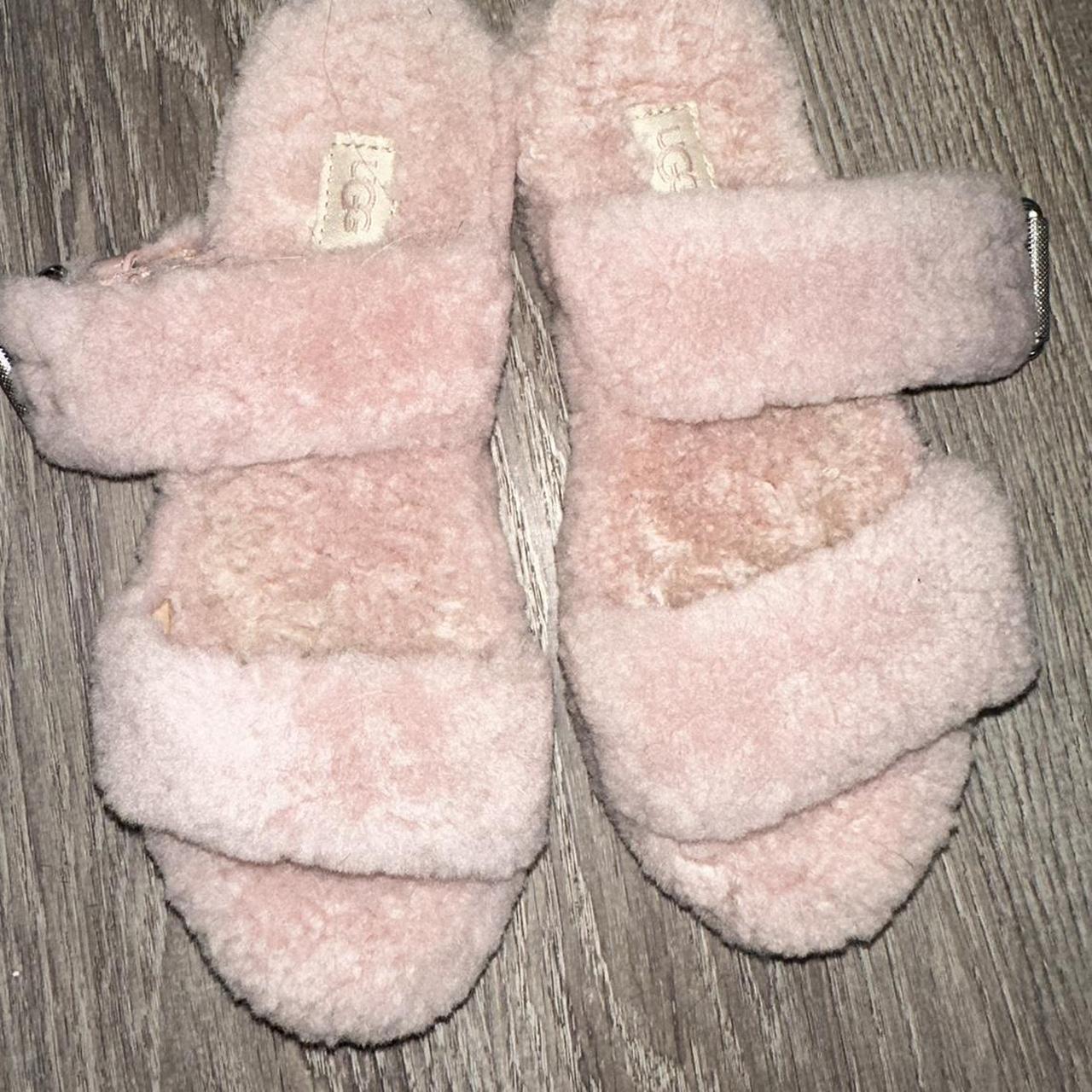 Pink fuzz yeah sandal slides Worn but in good... - Depop