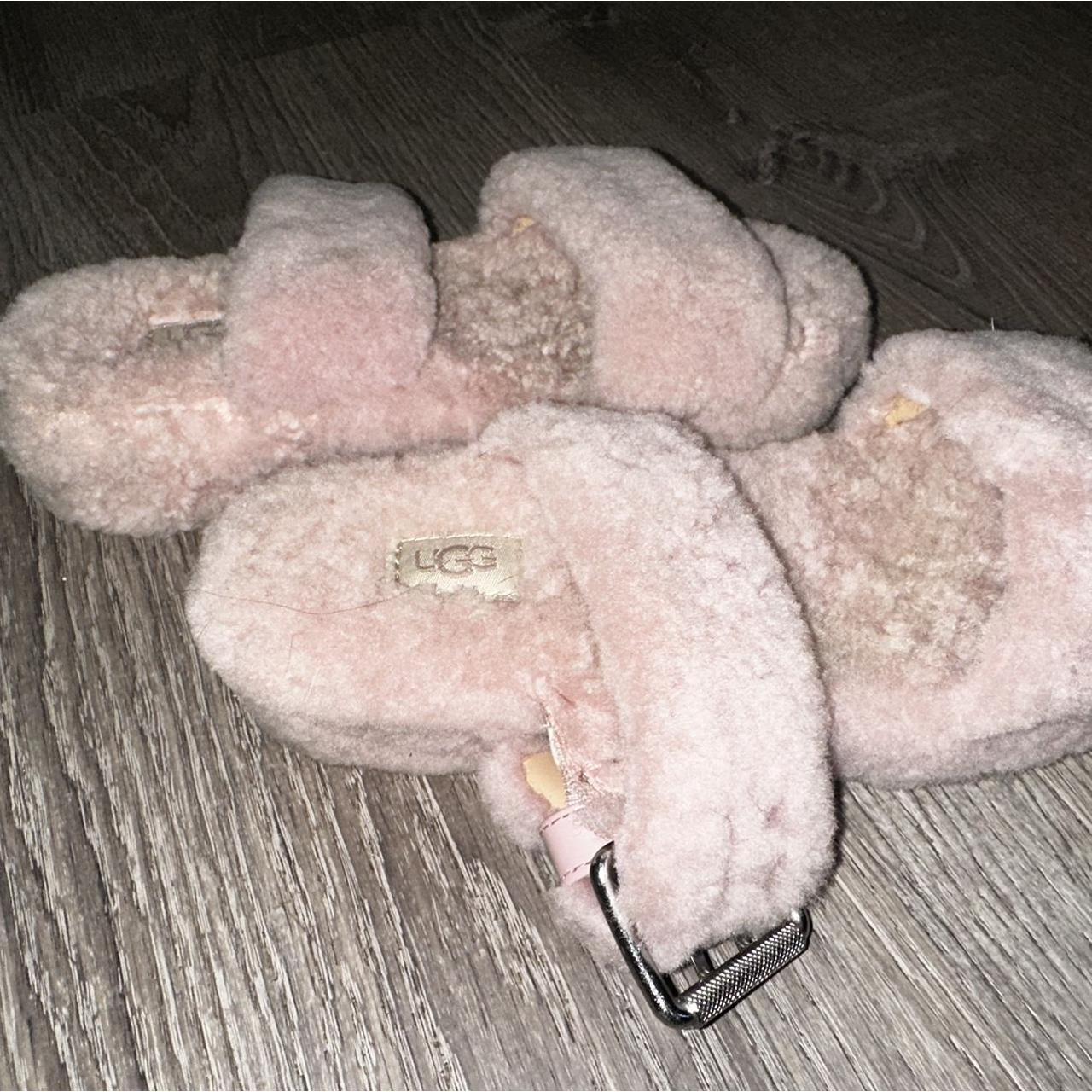 Pink fuzz yeah sandal slides Worn but in good... - Depop