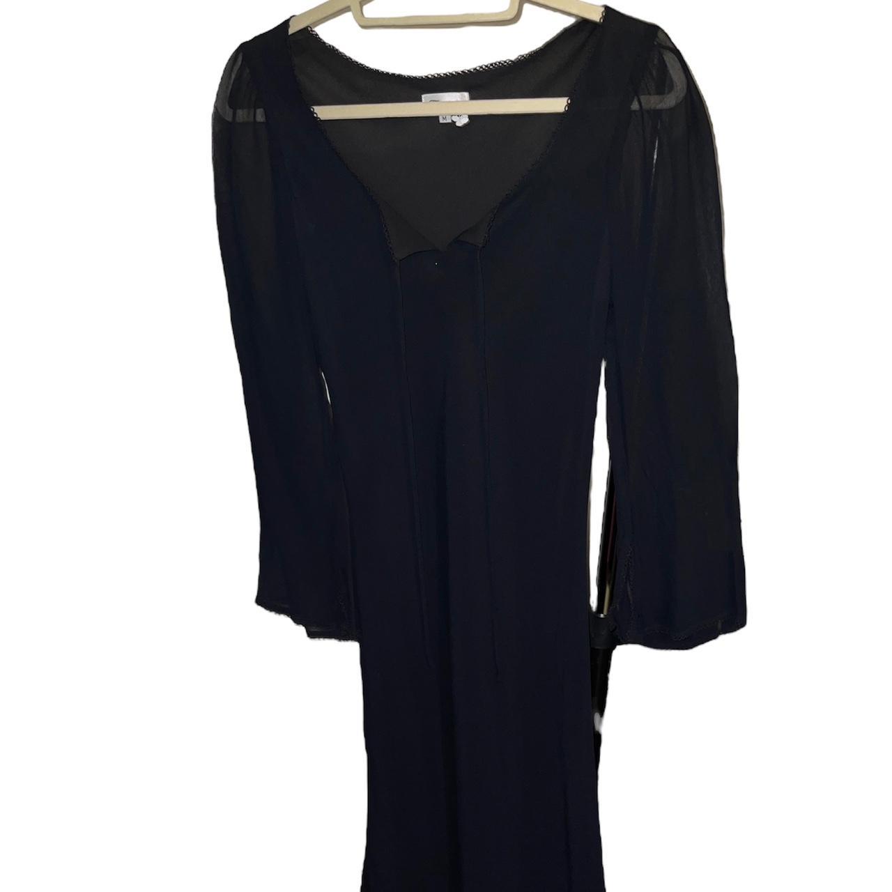 Black Vintage Midi Dress Size: Medium Fits like a... - Depop