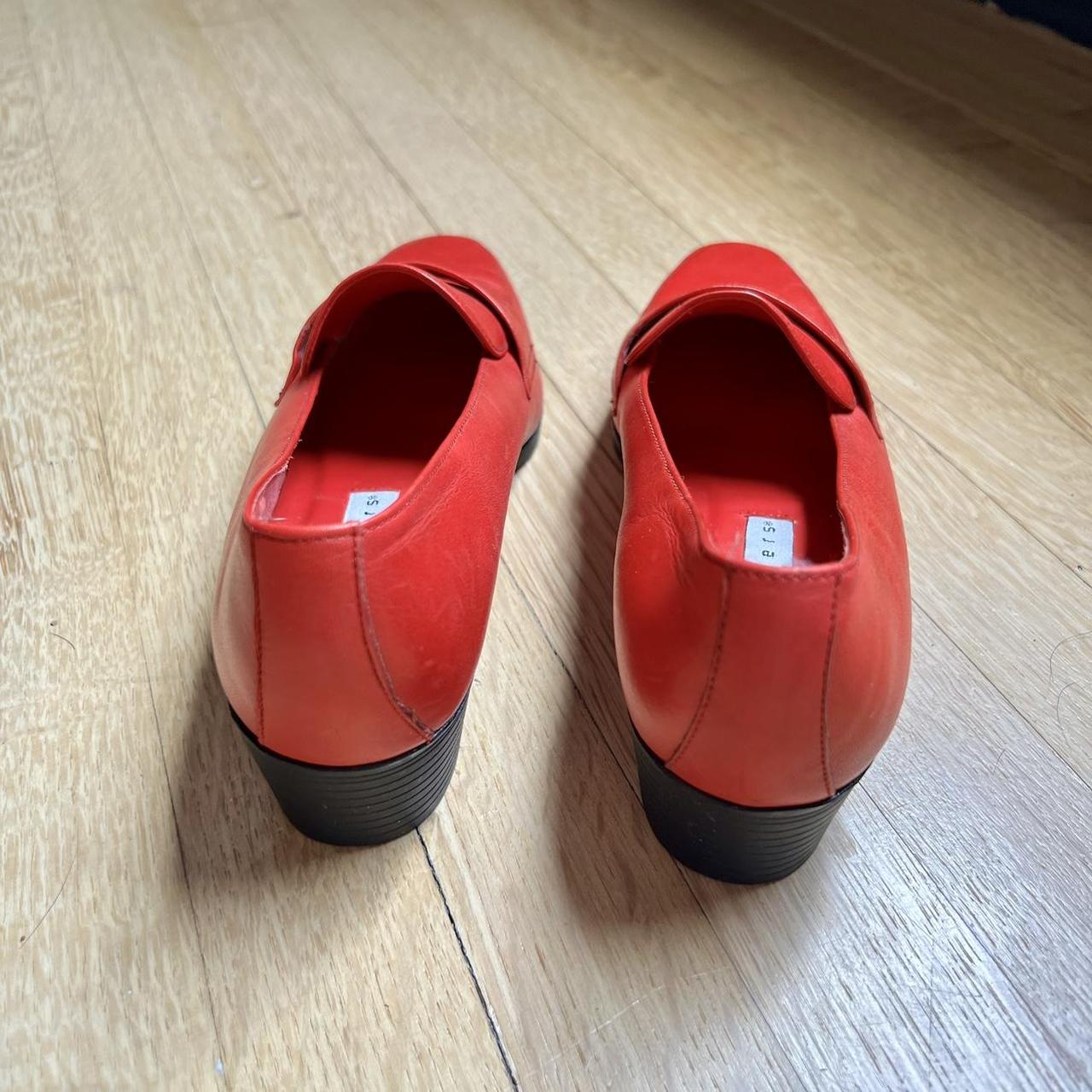 Vintage red leather loafers Perfect pop of red... - Depop