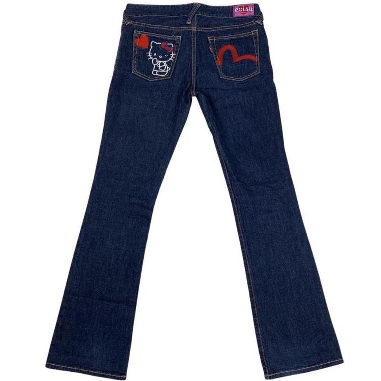 Authentic OG evisu x hello kitty japanese denim... - Depop