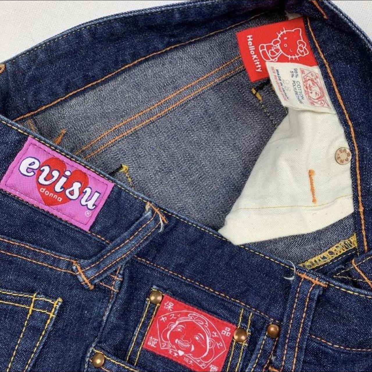 Authentic OG evisu x hello kitty japanese denim... - Depop