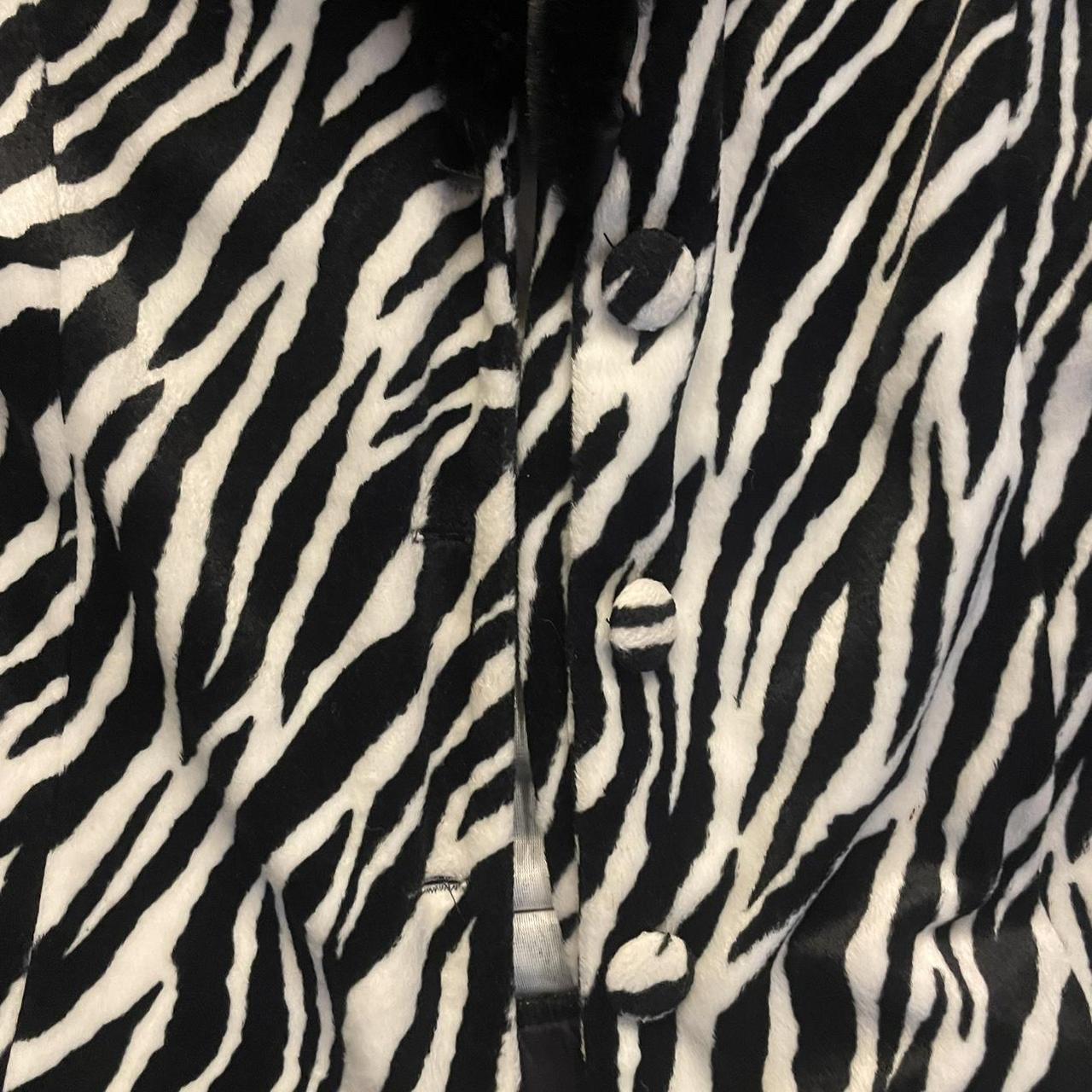 Super cute y2k zebra print coat perfect for fall!... - Depop