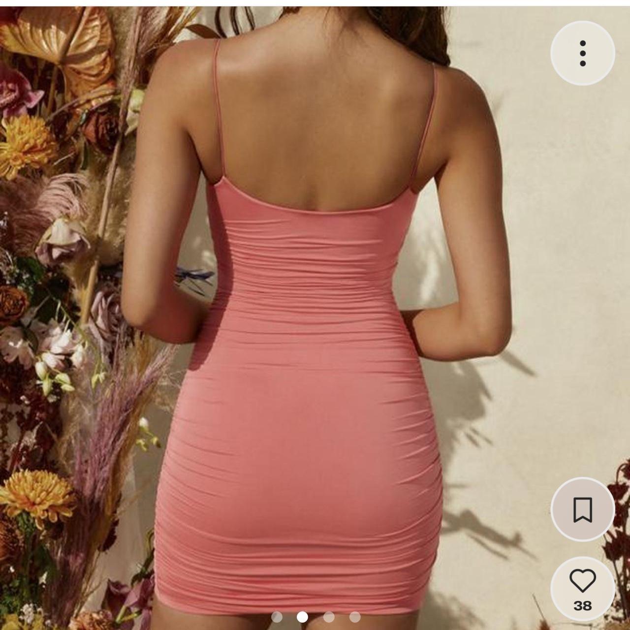 oh polly pink focus on me cut out mini dress worn... - Depop