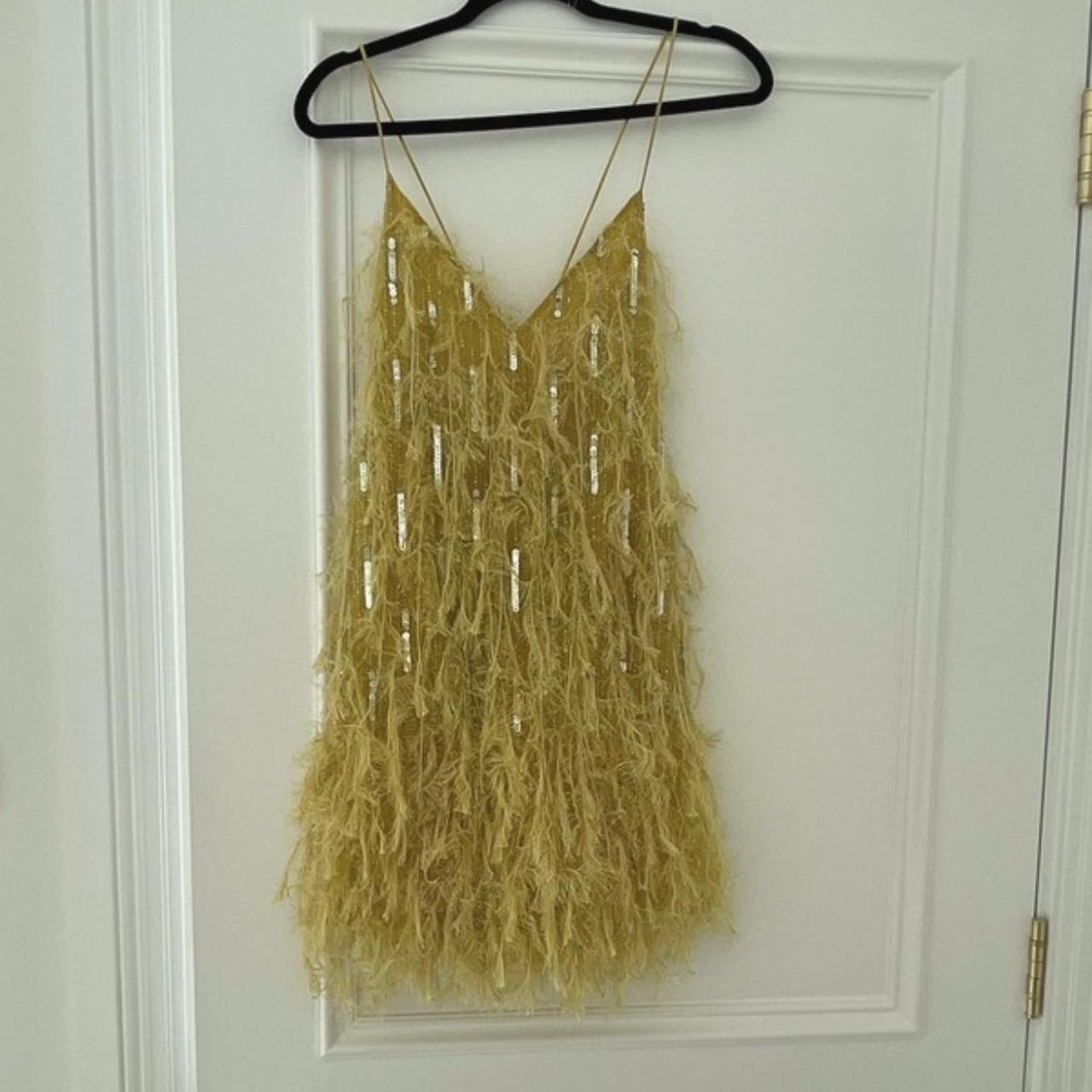 ASOS yellow feather dress Stunning #yellow #dress... - Depop