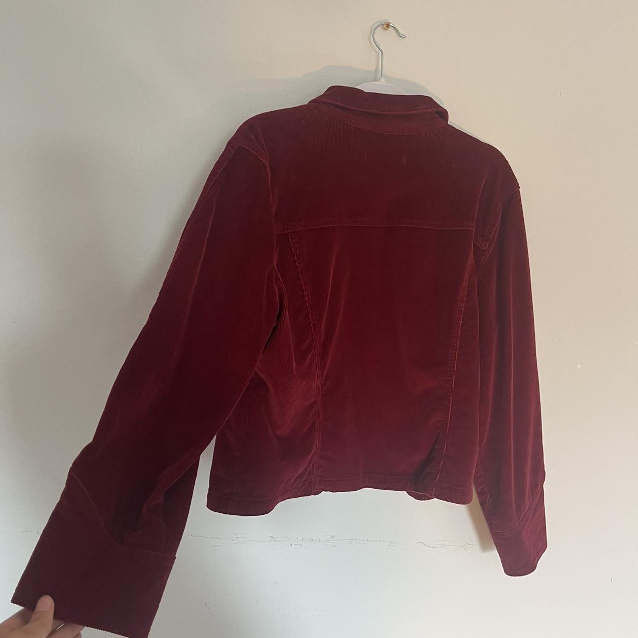 Red/Burgundy Corduroy Jacket #downtowngirl... - Depop