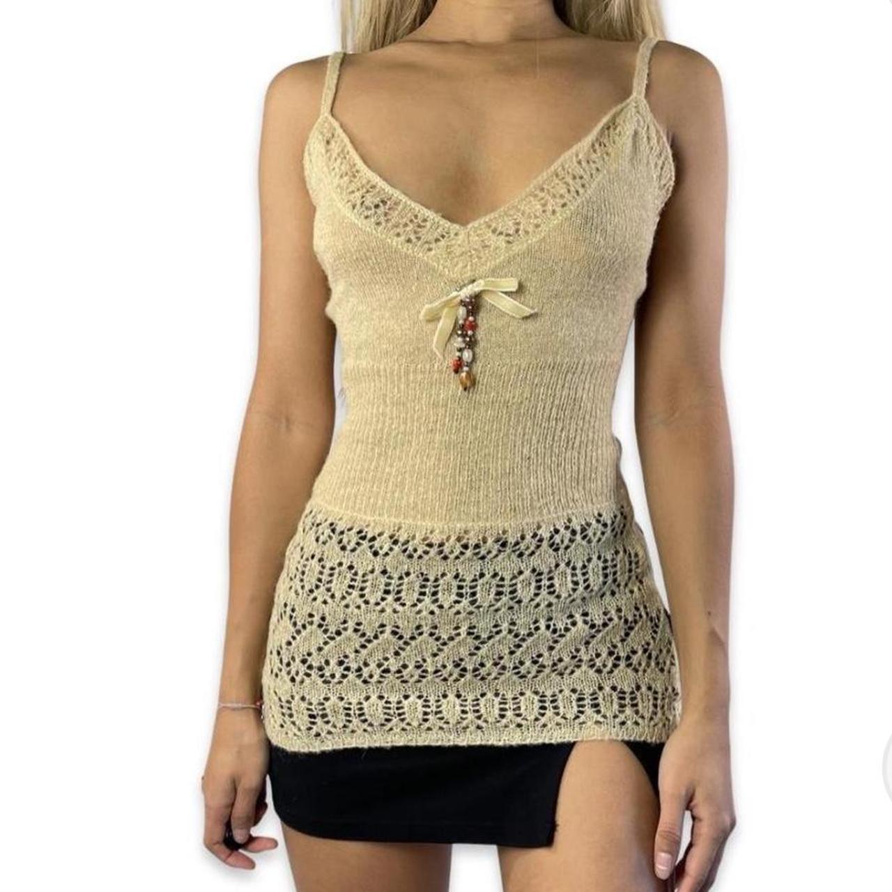 VINTAGE ITALIAN DESIGNER KNIT TOP This vintage top... - Depop