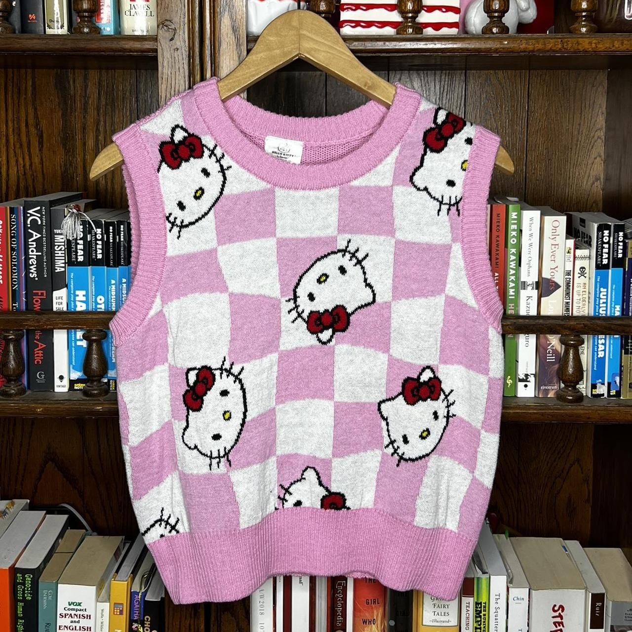 Hello Kitty Pink Knit Vest - Women’s M -Great... | Depop
