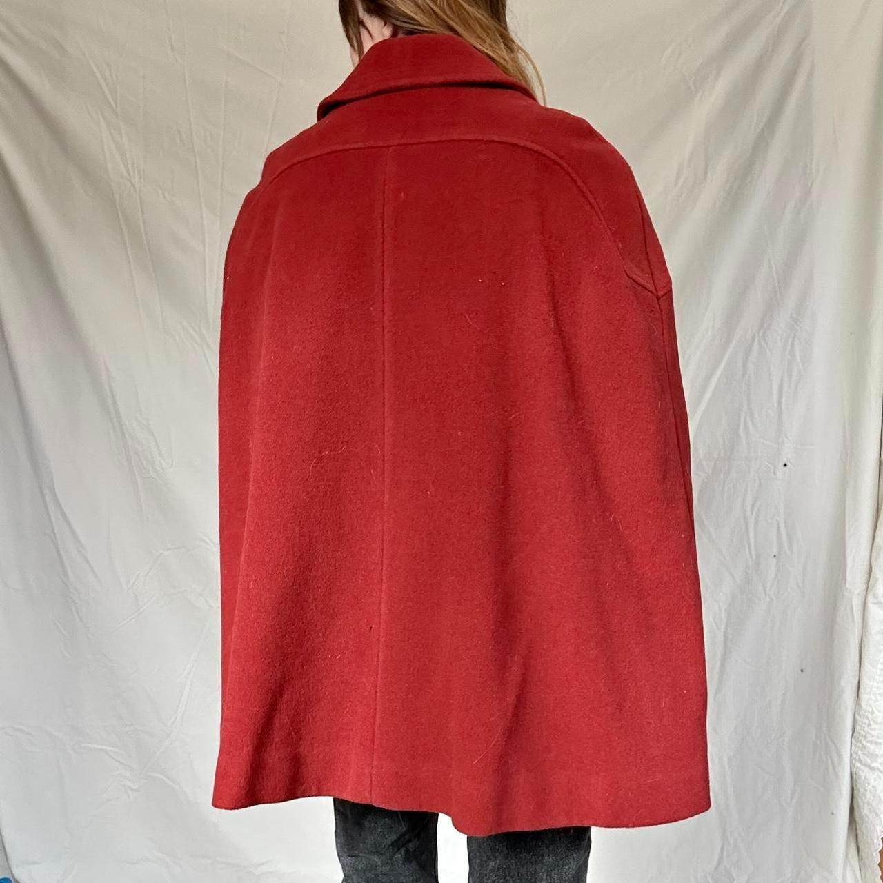 Gorgeous Vintage Rust Orange Wool Cape Satin Lined... | Depop
