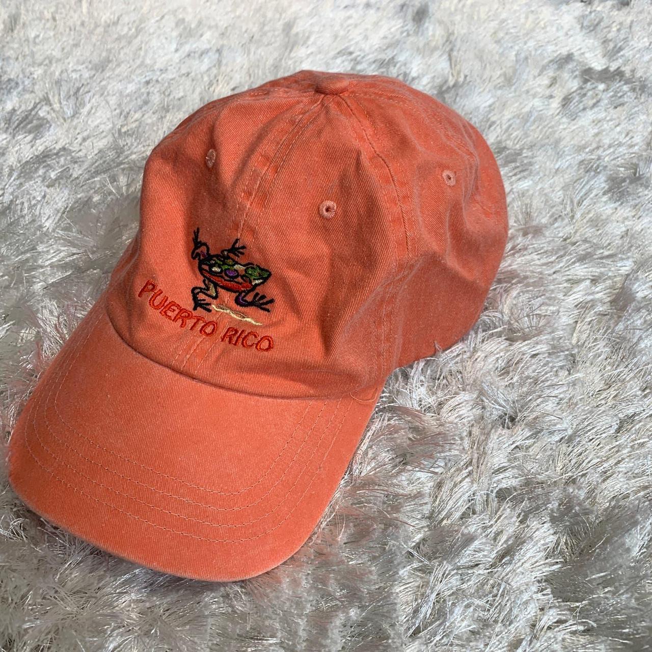 Coral Colored Baseball Cap Embroidered Puerto Rico ... - Depop