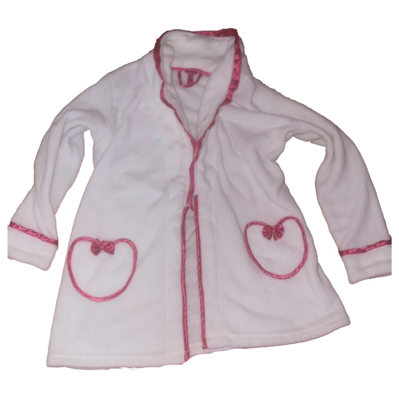 hotkiss 2000s pink and white bath robe with hello... - Depop