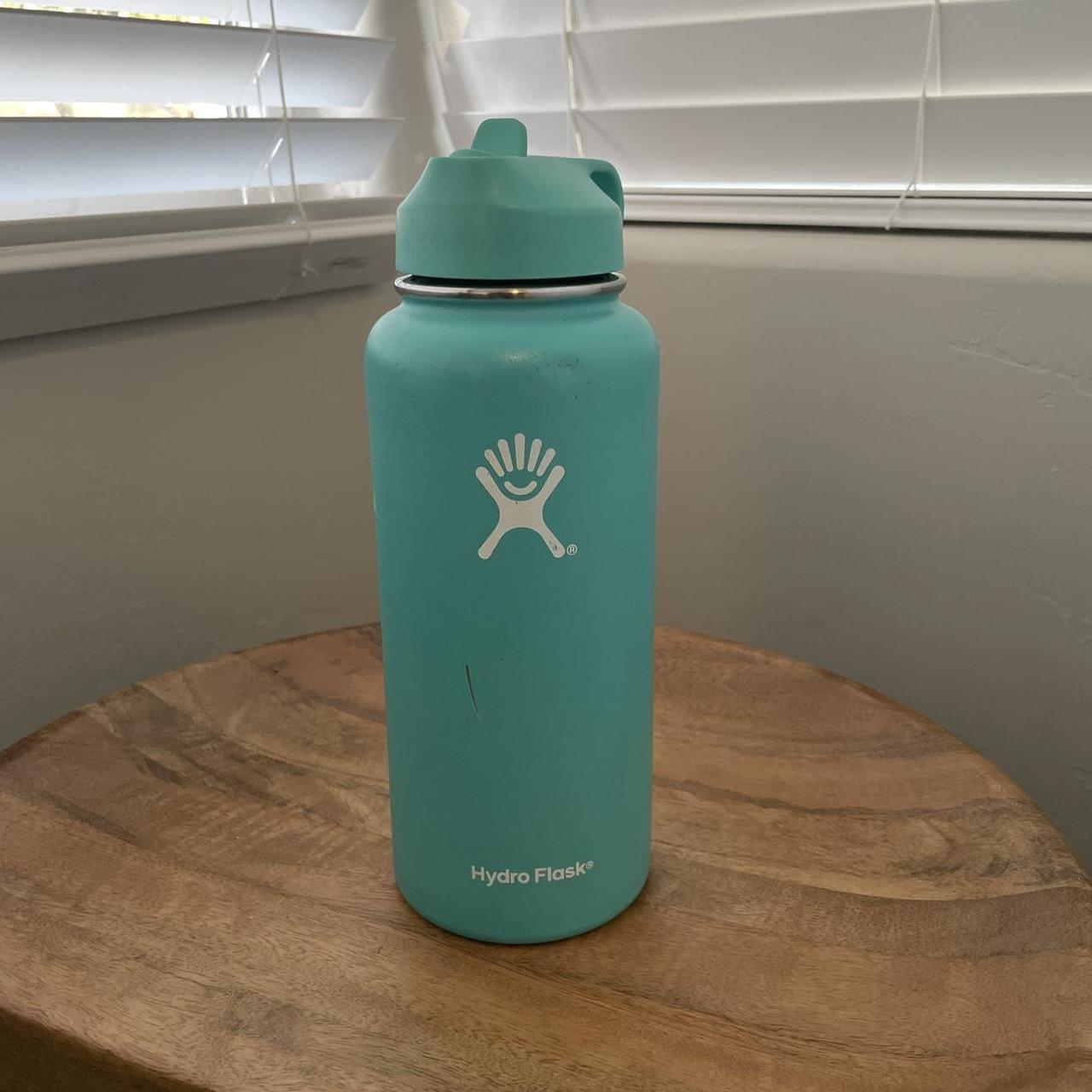 Turquoise blue hydroflask water bottle Has some... - Depop