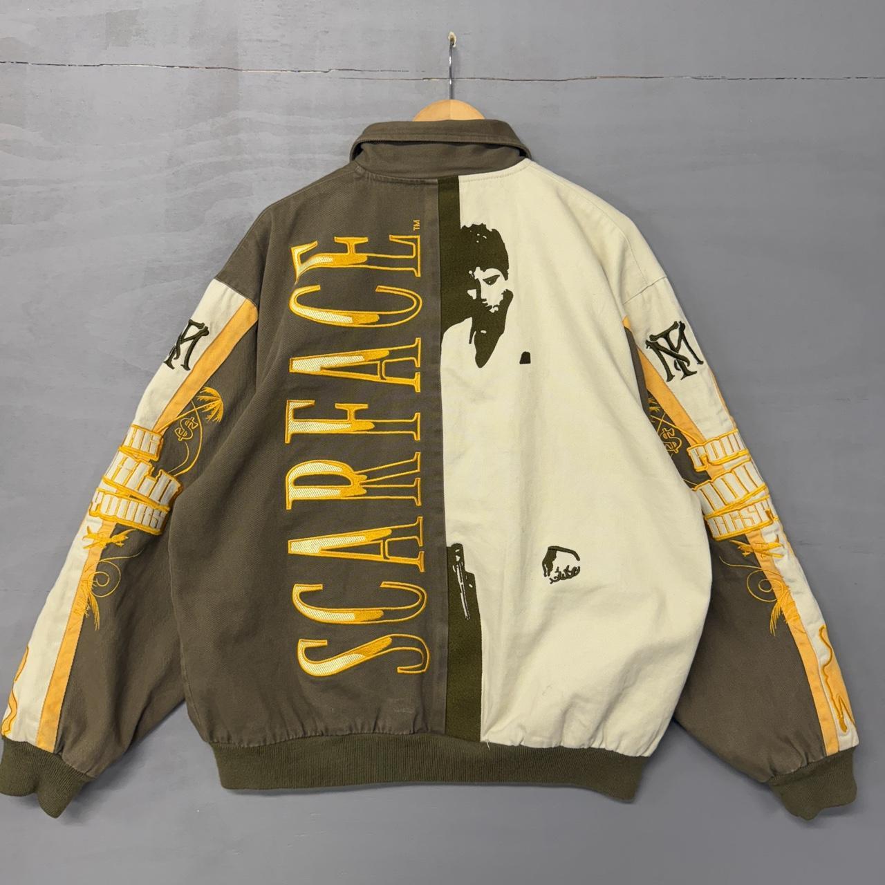 RARE Vintage JH Design Scarface Nascar Bomber Jacket... | Depop