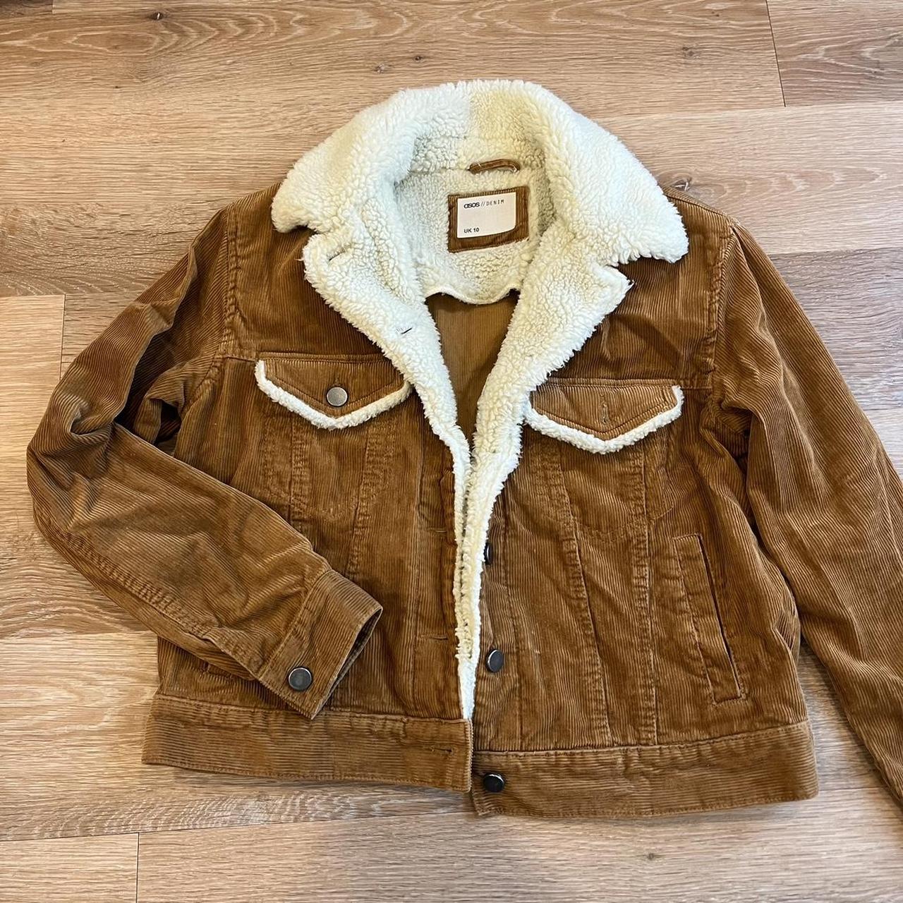 ASOS Women's Brown and White Jacket | Depop