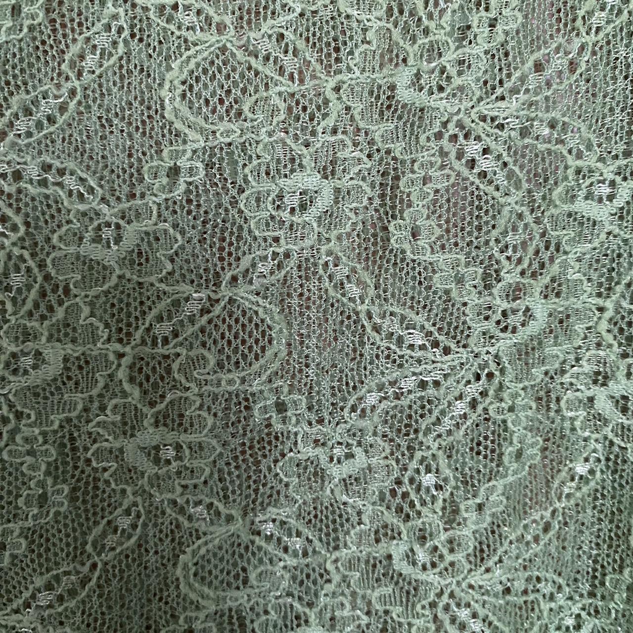 Monki sheer lace cardigan top in green Colour is... - Depop