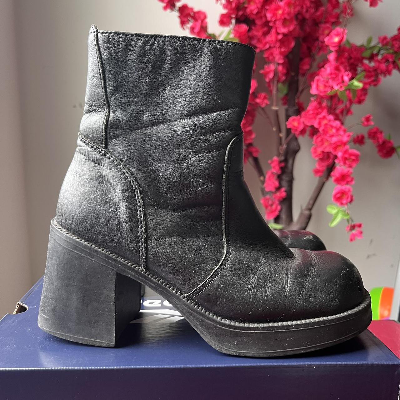 AMERICAN EAGLE BLACK PLATFORM BOOTS 3 inch platform... - Depop