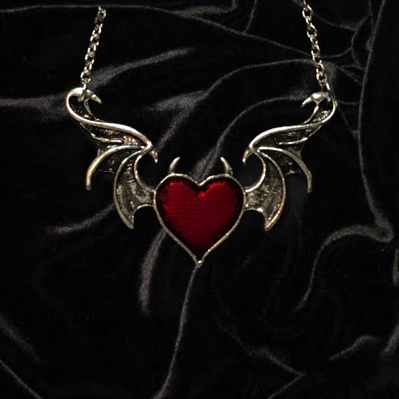 NEW. Blood Red Heart Necklace. I ship out within... - Depop