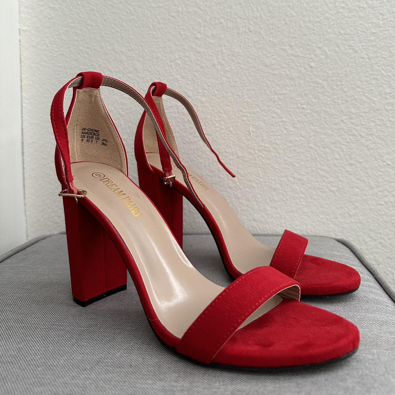 Red Heals • 3 inch • Size 9 Worn Once - Depop
