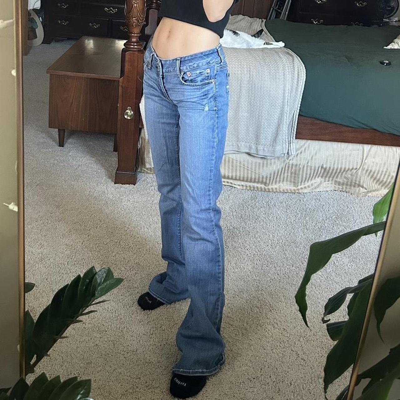 Y2K Low Rise Bootcut Jeans -flared bottom with a... - Depop