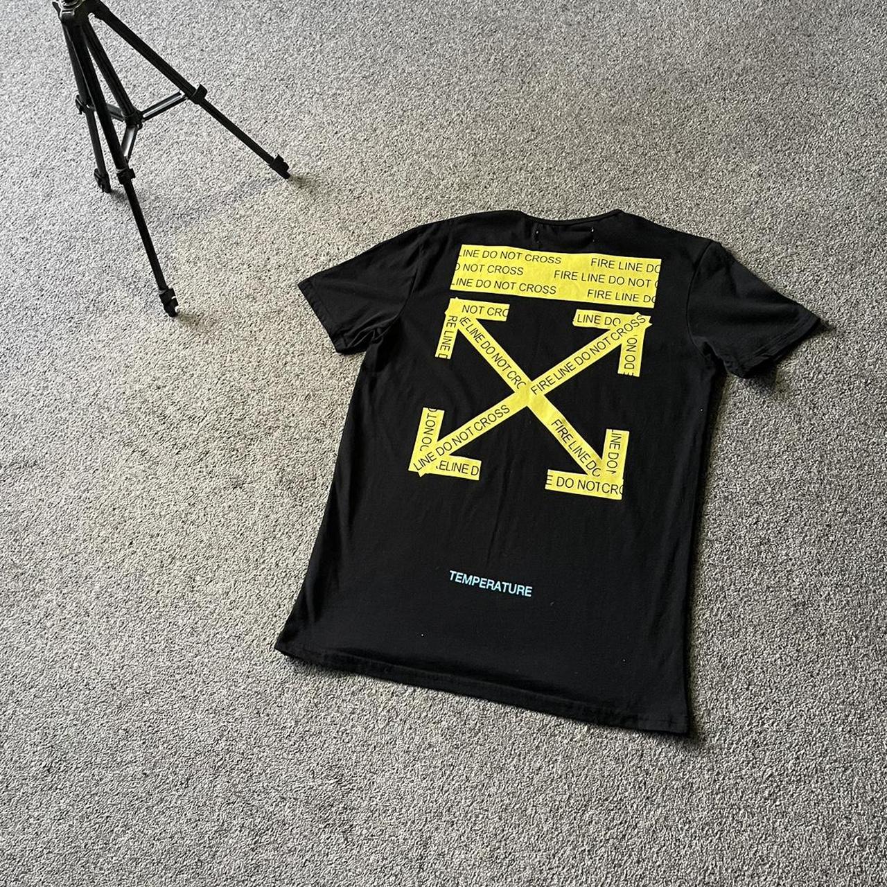 Off-White Caution Tape tee Medium/Small £10.00 Used-... - Depop