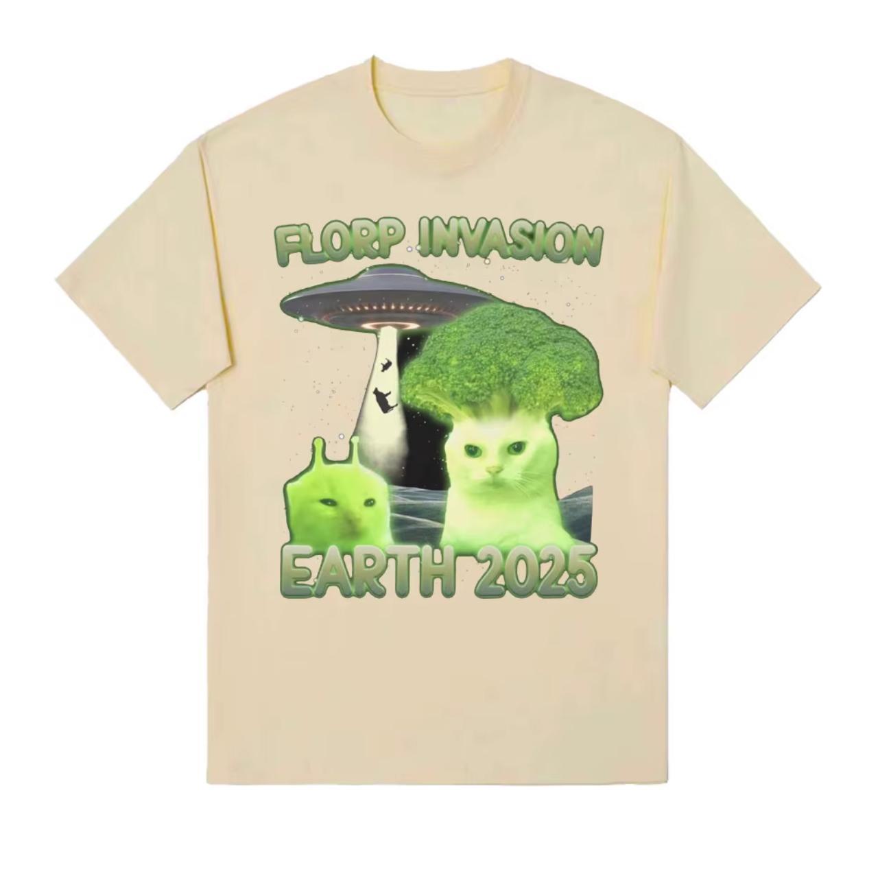 Florp Invasion Earth 2025 Brainrot Cat Funny Meme... | Depop