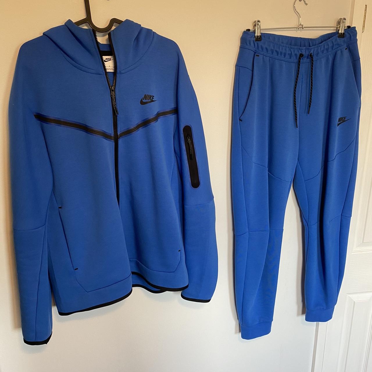 Super rare Signal blue Nike tech fleece Full... | Depop