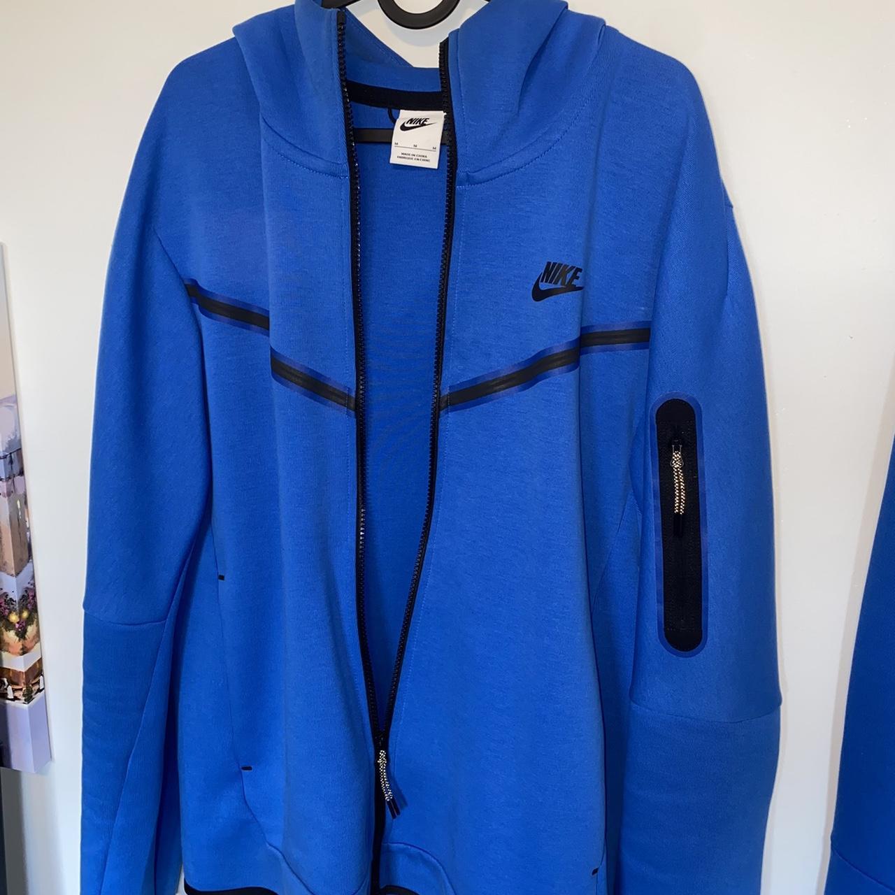 Super rare Signal blue Nike tech fleece Full... | Depop