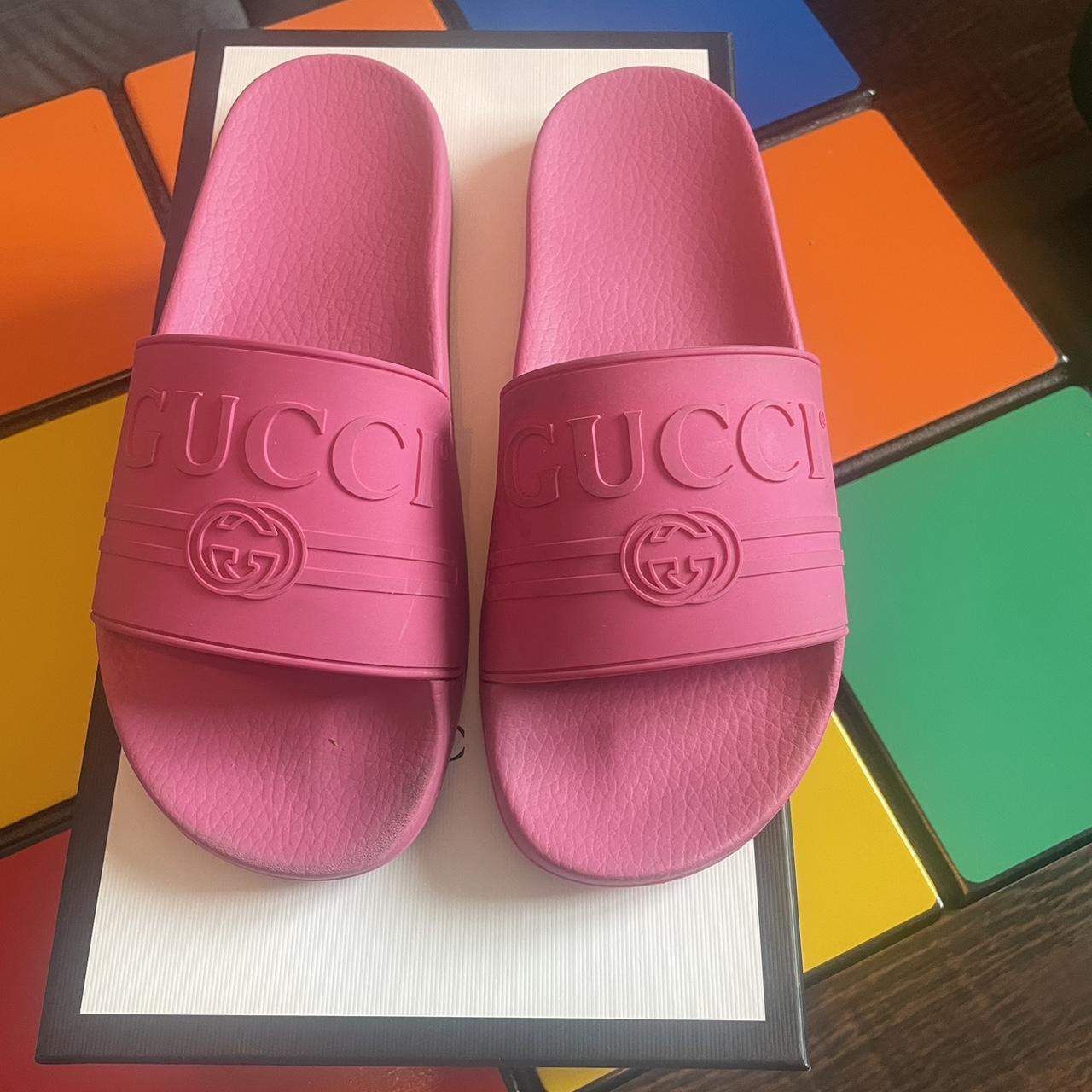 Pink Gucci slides men or women size 42 - Depop