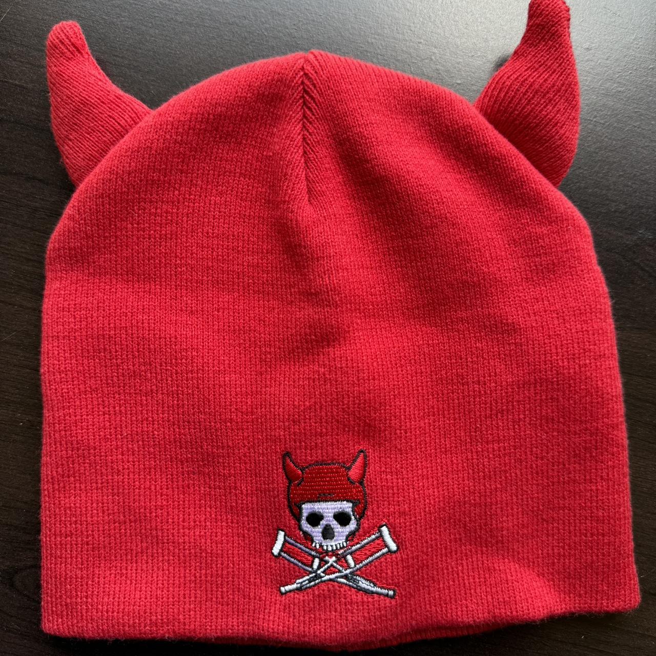 Rare Babylon jackass collab Devil horns beanie... - Depop
