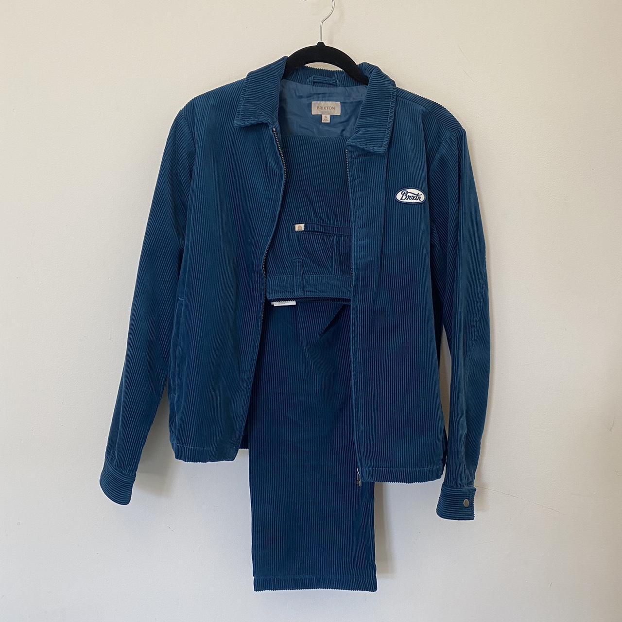 Brixton blue corduroy jacket and pant set only worn... - Depop