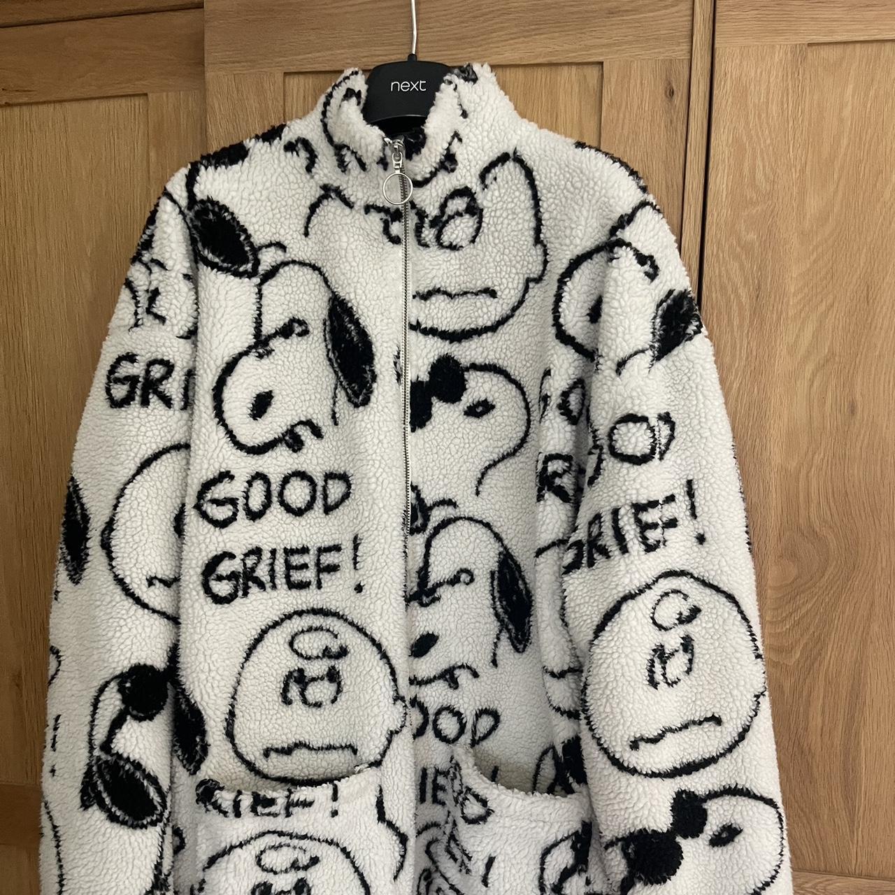 Gorgeous rare snoopy x lazy oaf fleece jacket size... - Depop