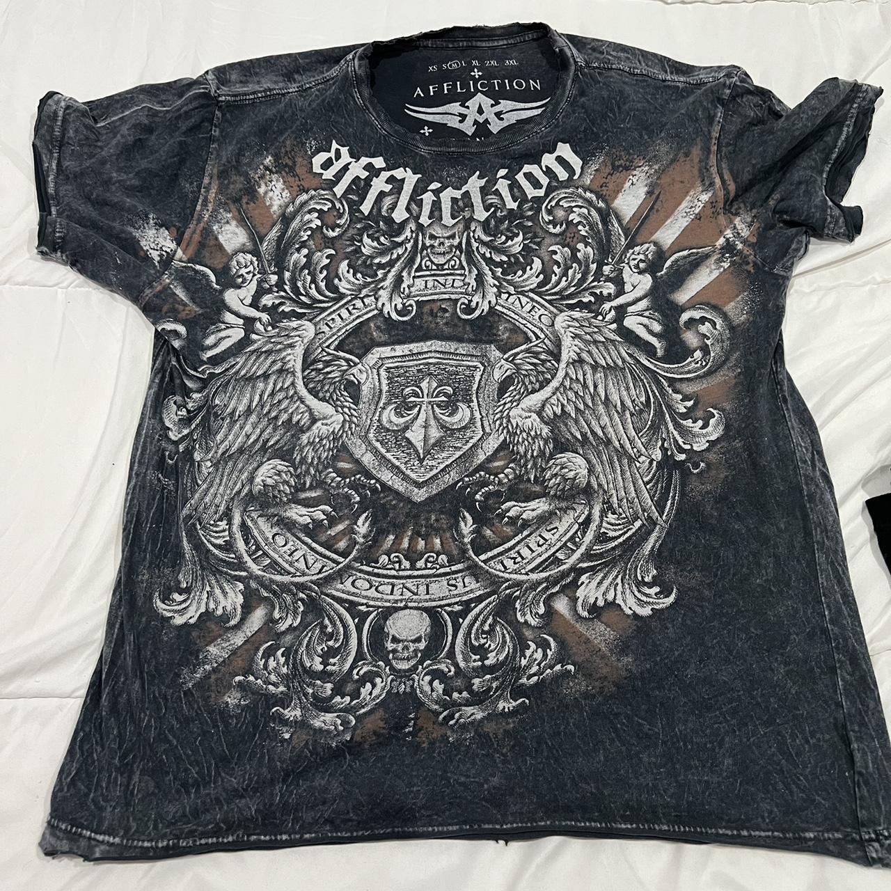 Affliction tee rare design Size medium 10/10... - Depop