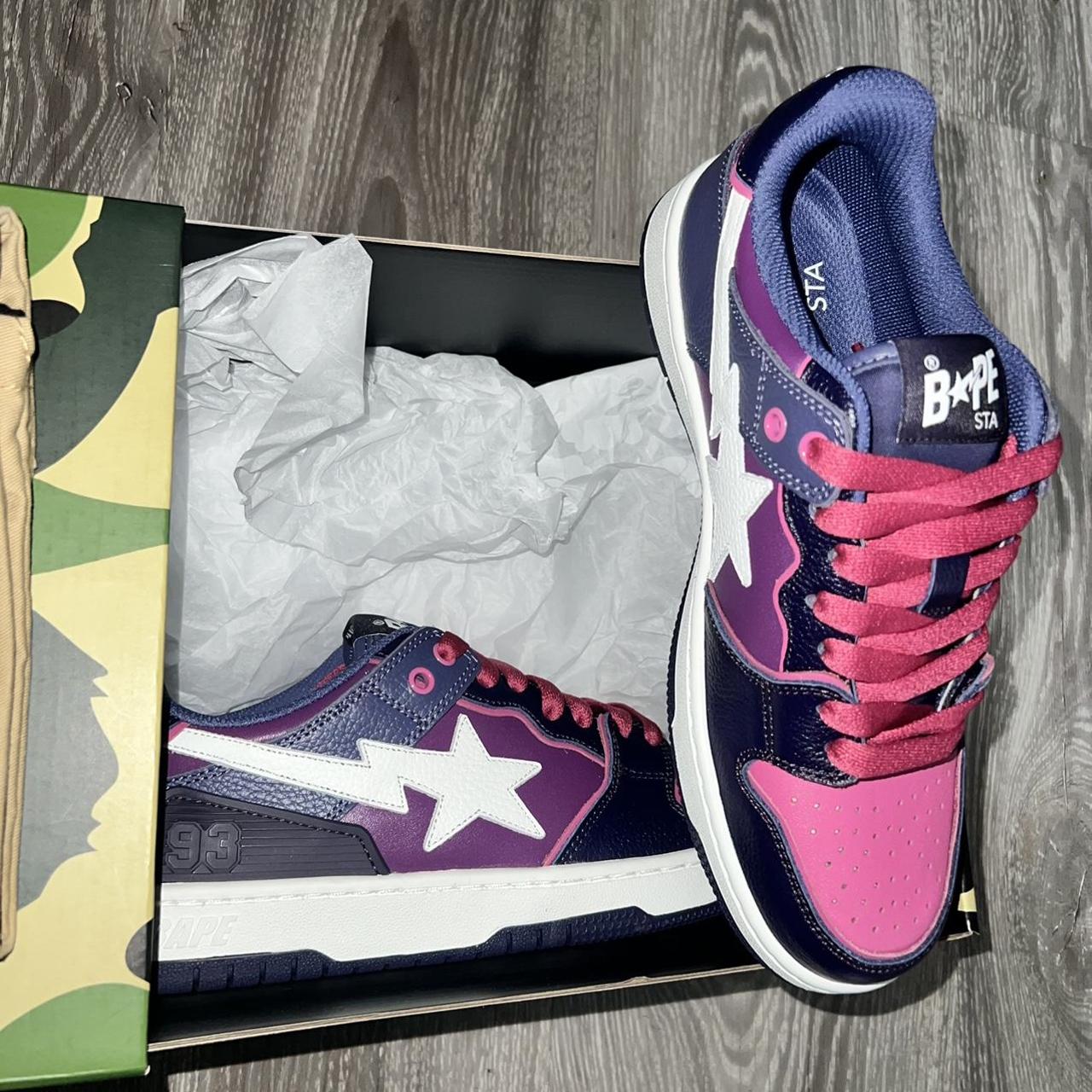 A BATHING APE BAPESTA ( authentic) PINK/PURPLE... - Depop