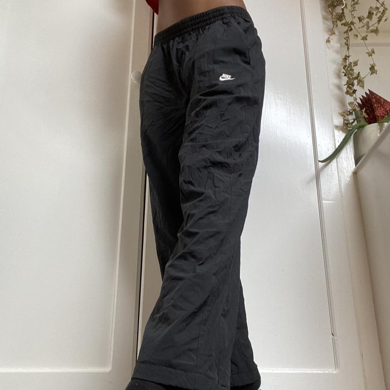 Black straight legged nike trackies Size 8 shown on... - Depop