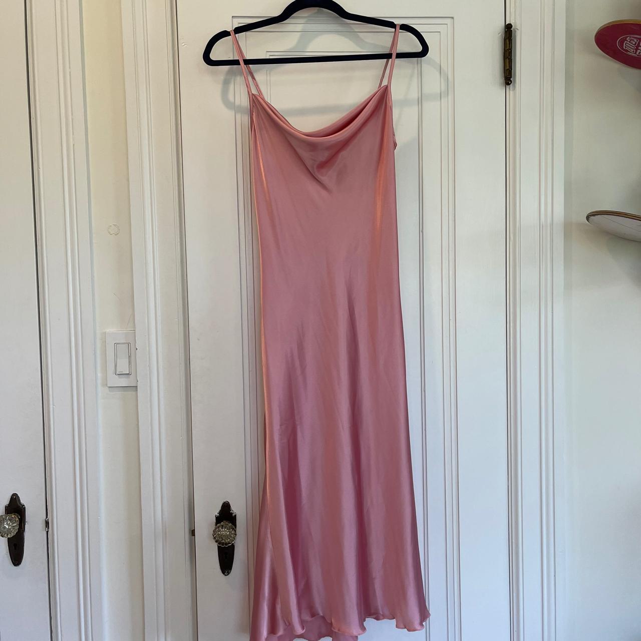 VINTAGE BEBE BABY PINK SATIN DRESS - Depop