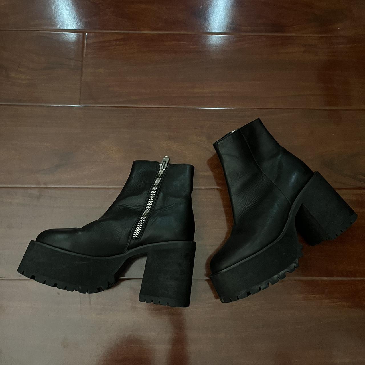 Unif Bonnie Platform Boot Size 9 Black Platform Depop