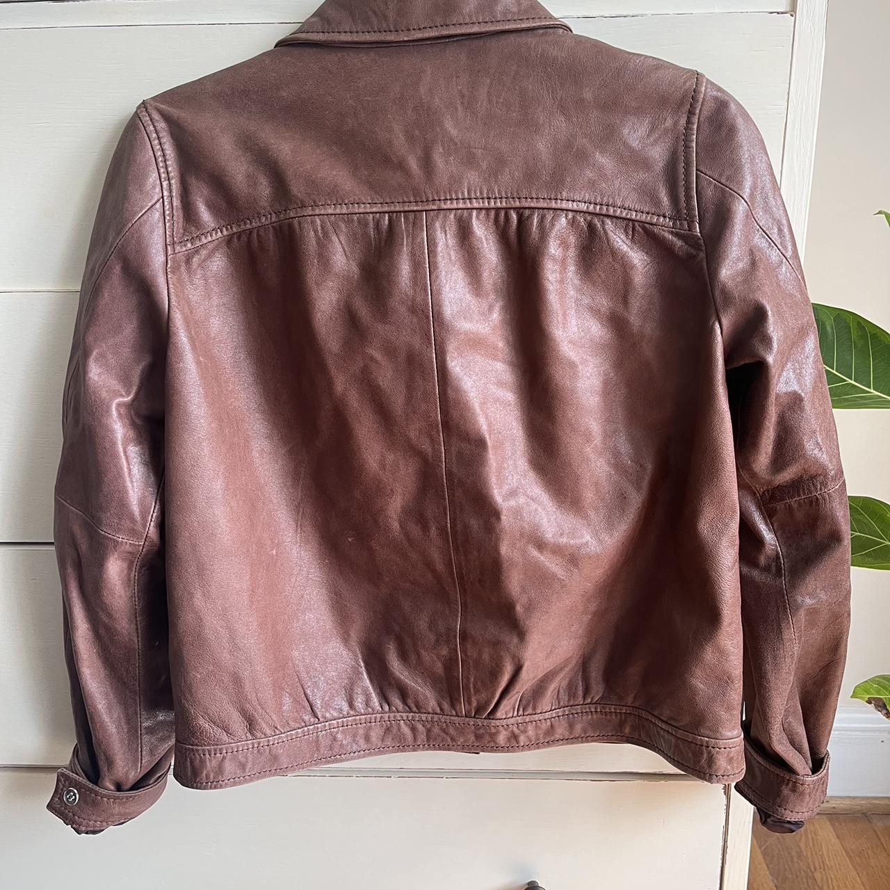 MK leather chore jacket Worn only once or twice! - Depop