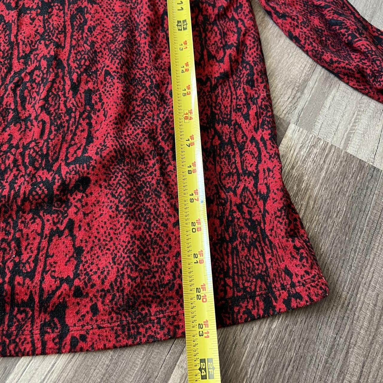Red snake print turtleneck size small - Depop