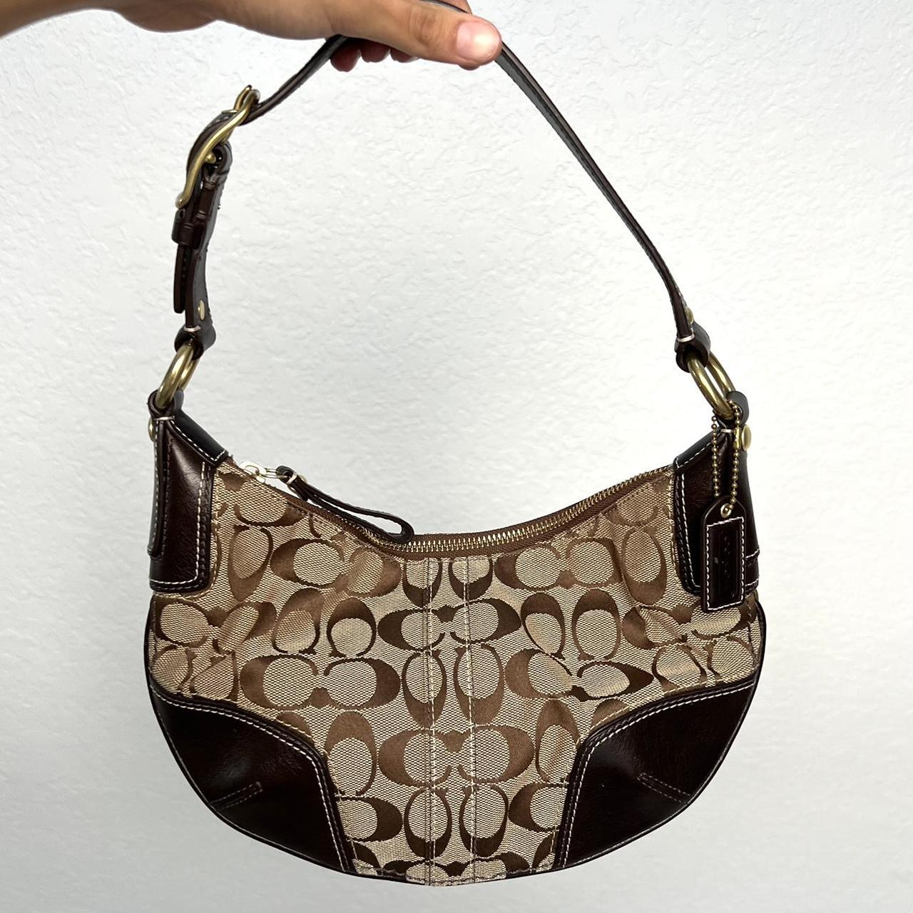 Coach 11371 Monogram Brown Hobo In good condition... - Depop