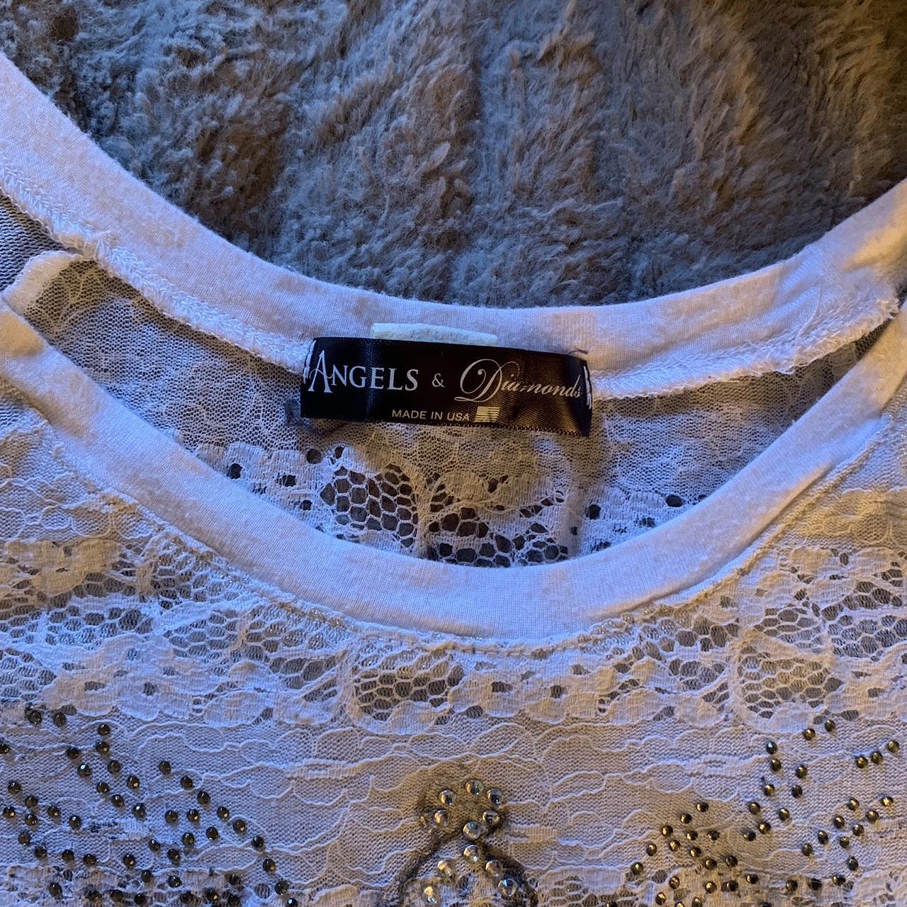 Sassy y2k brand angels & diamonds top, includes mesh... - Depop