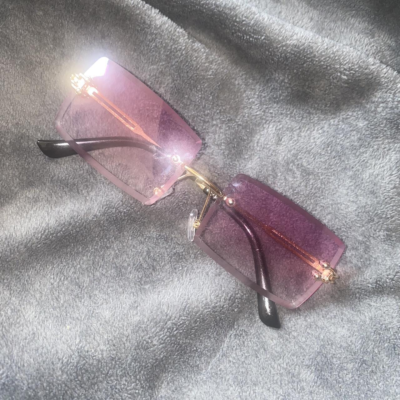 Pink rectangle y2k style sunglasses💖 Perfect for... - Depop
