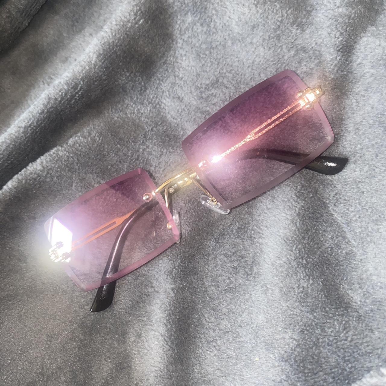 Pink rectangle y2k style sunglasses💖 Perfect for... - Depop