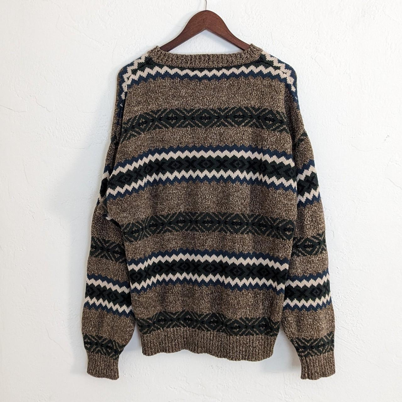 Men's 90s Aztec sweater Men's vintage 90s funky... - Depop