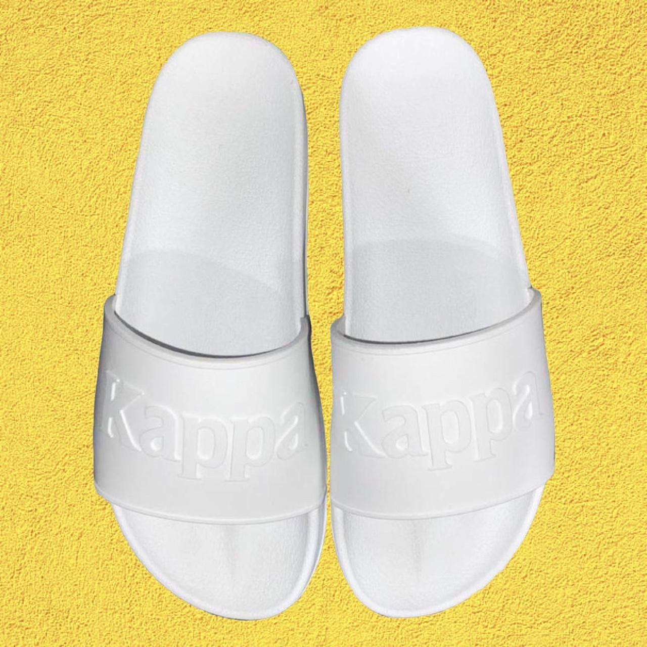 Men’s White Kappa Slides A pair of brand new... - Depop