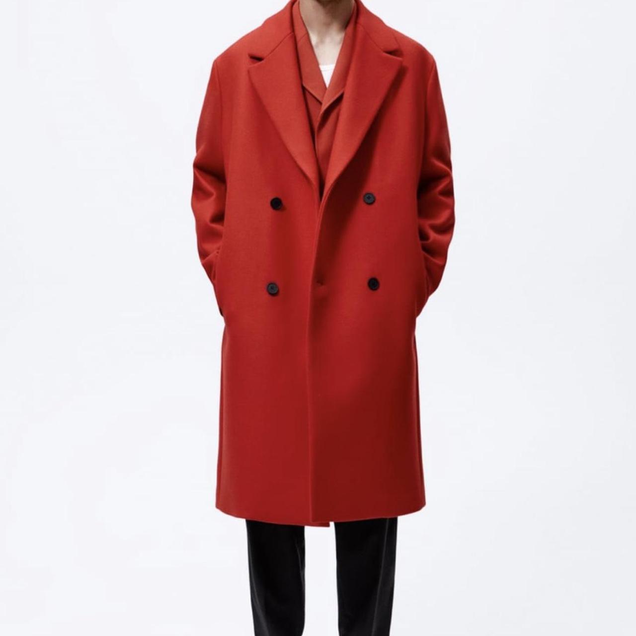 Brand New Limited Edition Zara Mens Red Coat - Size... - Depop