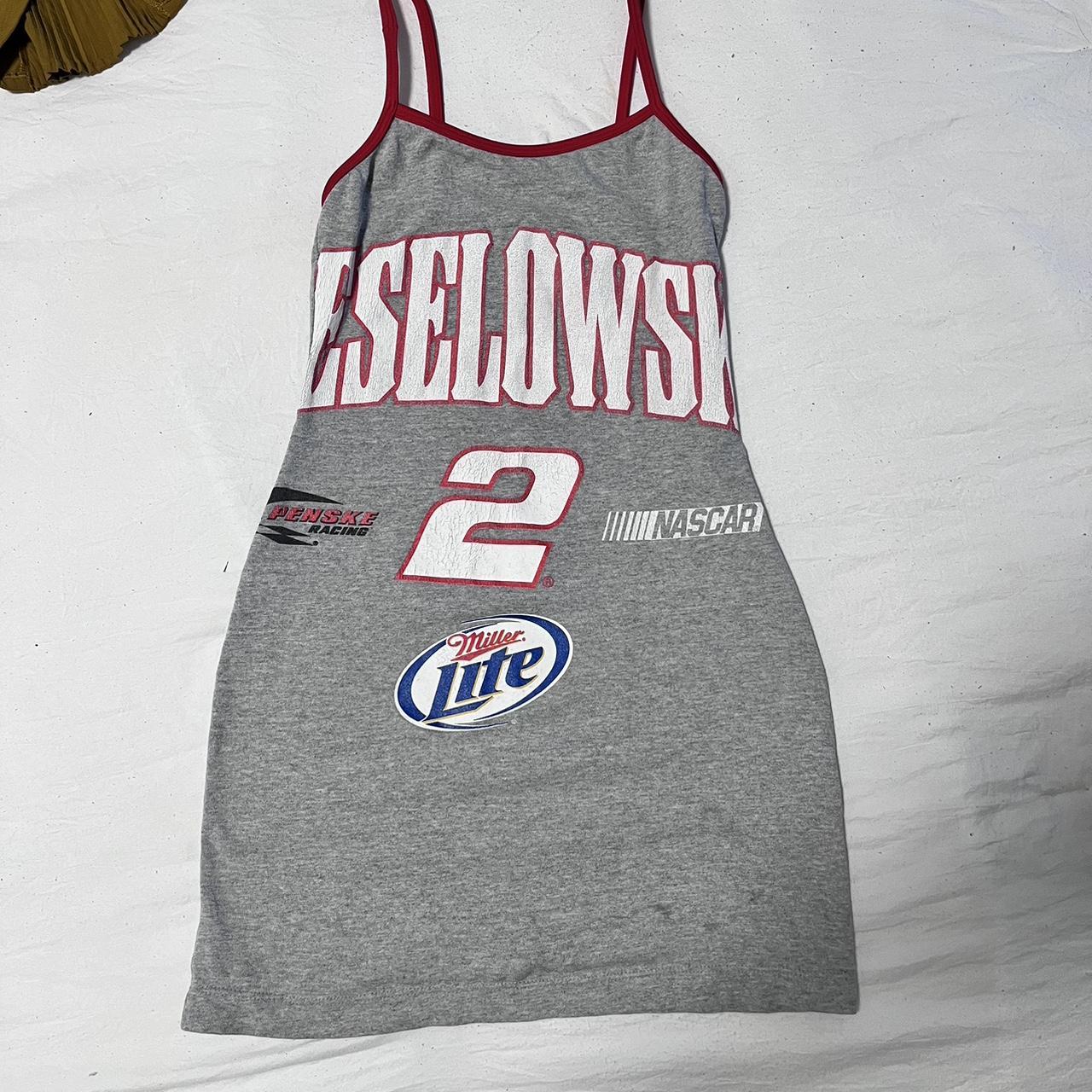 Reworked nascar mini dress, size Xs, very short!... - Depop